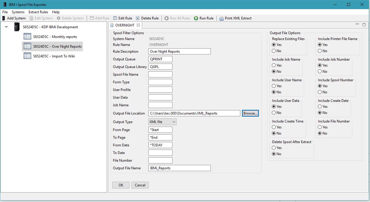 Automated download of spool files from IBMi in various formats